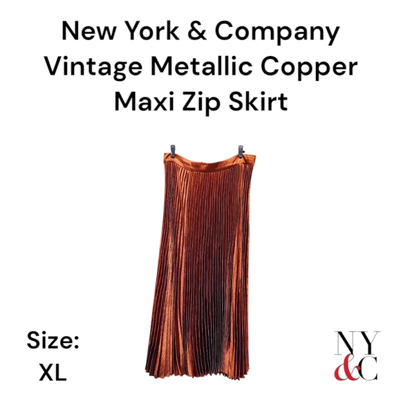 New York & Company | Skirts | Vintage New York Company Copper Maxi Zip ...